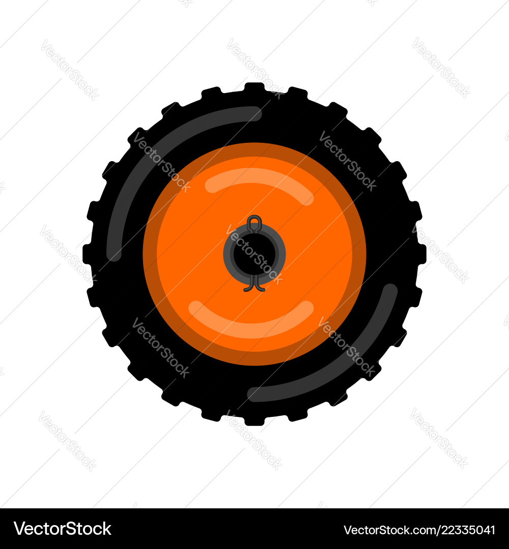 Tractor wheel isolated trolley Royalty Free Vector Image
