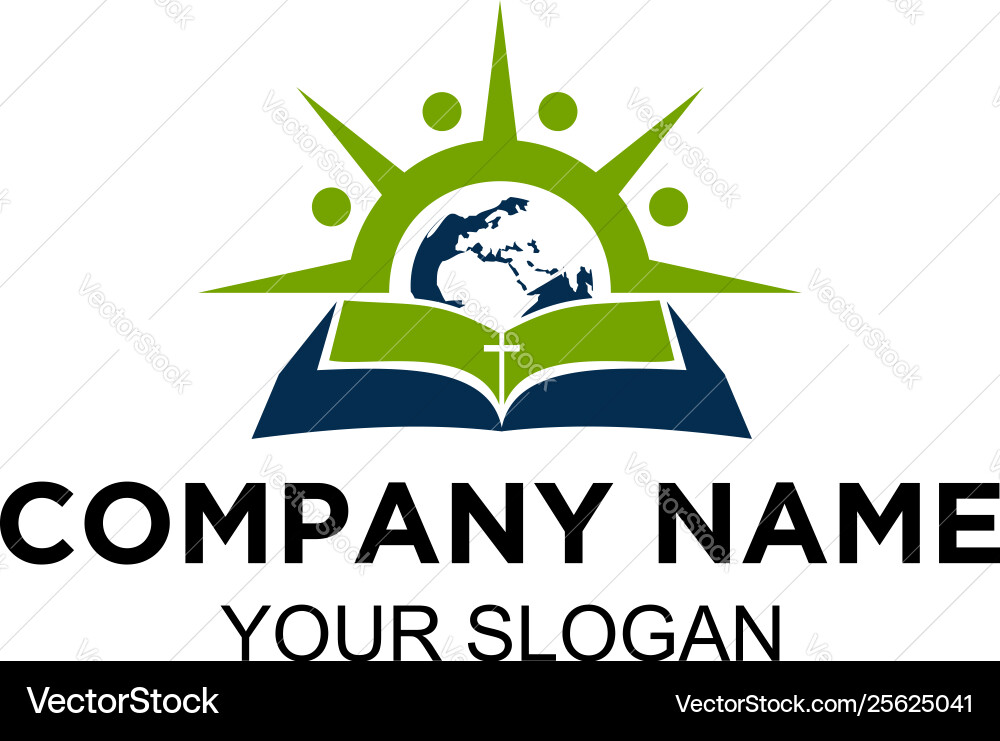 World church logo design Royalty Free Vector Image