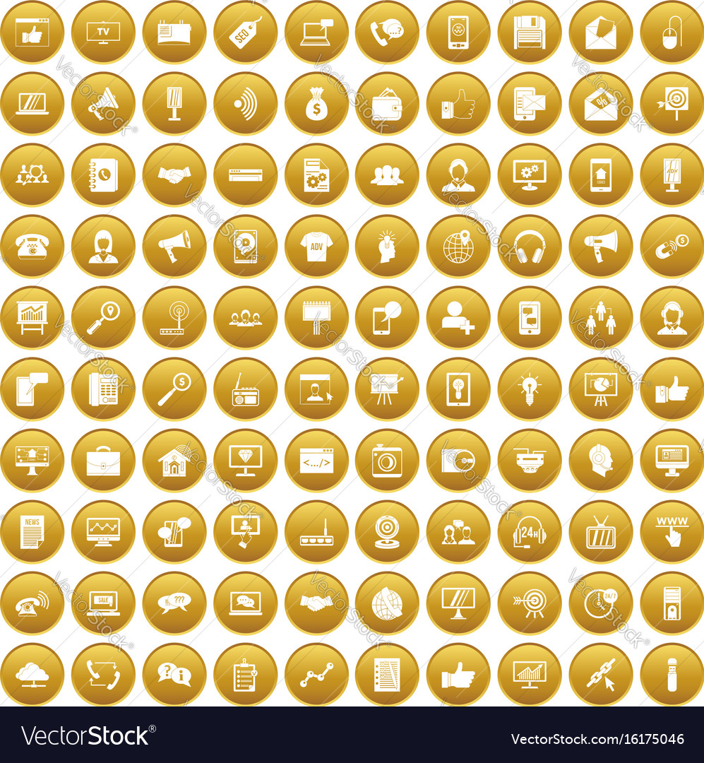 100 help desk icons set gold Royalty Free Vector Image 100 help desk icons set gold Royalty Free Vector Image