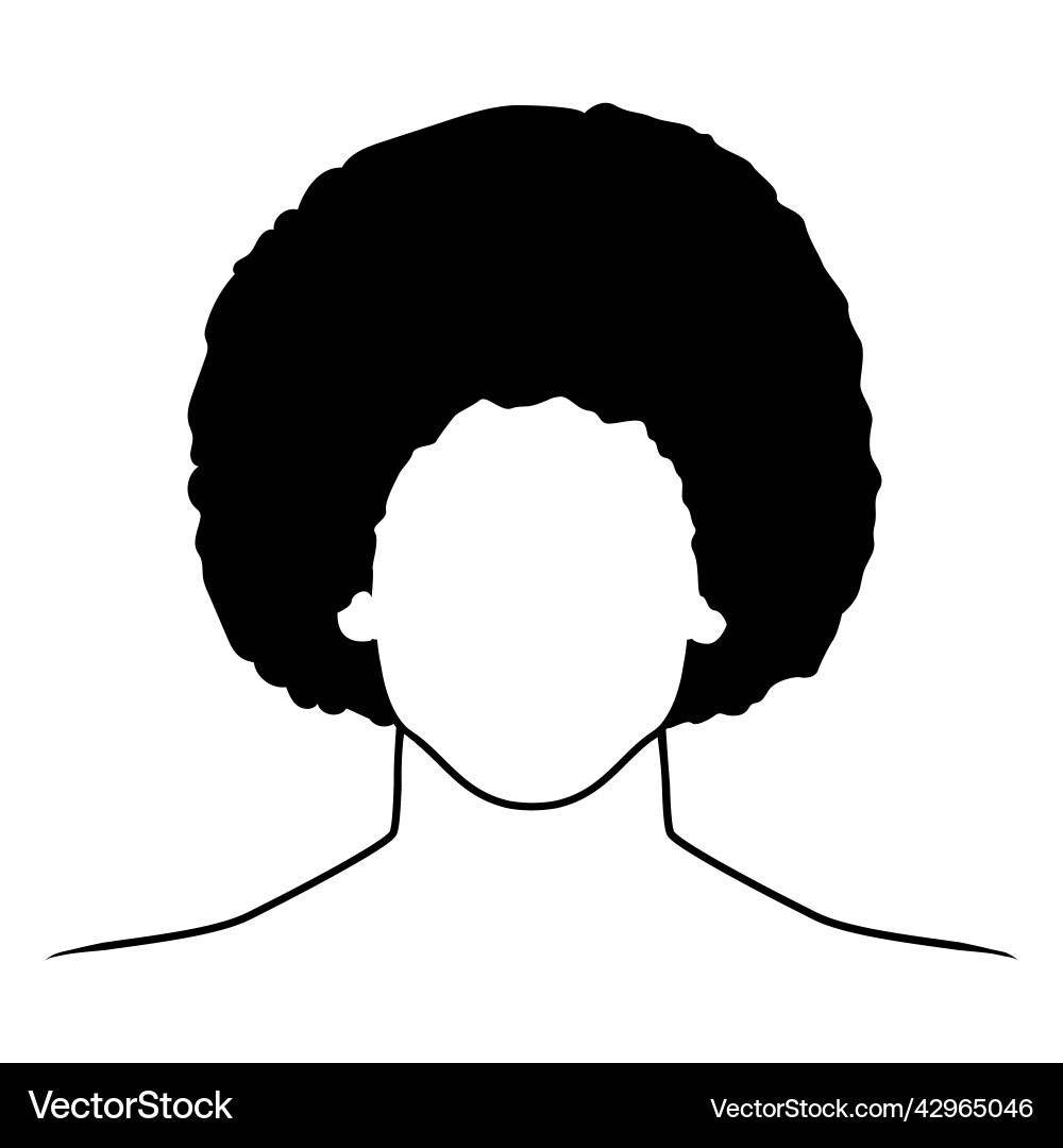 Afro hair filled stroke Royalty Free Vector Image