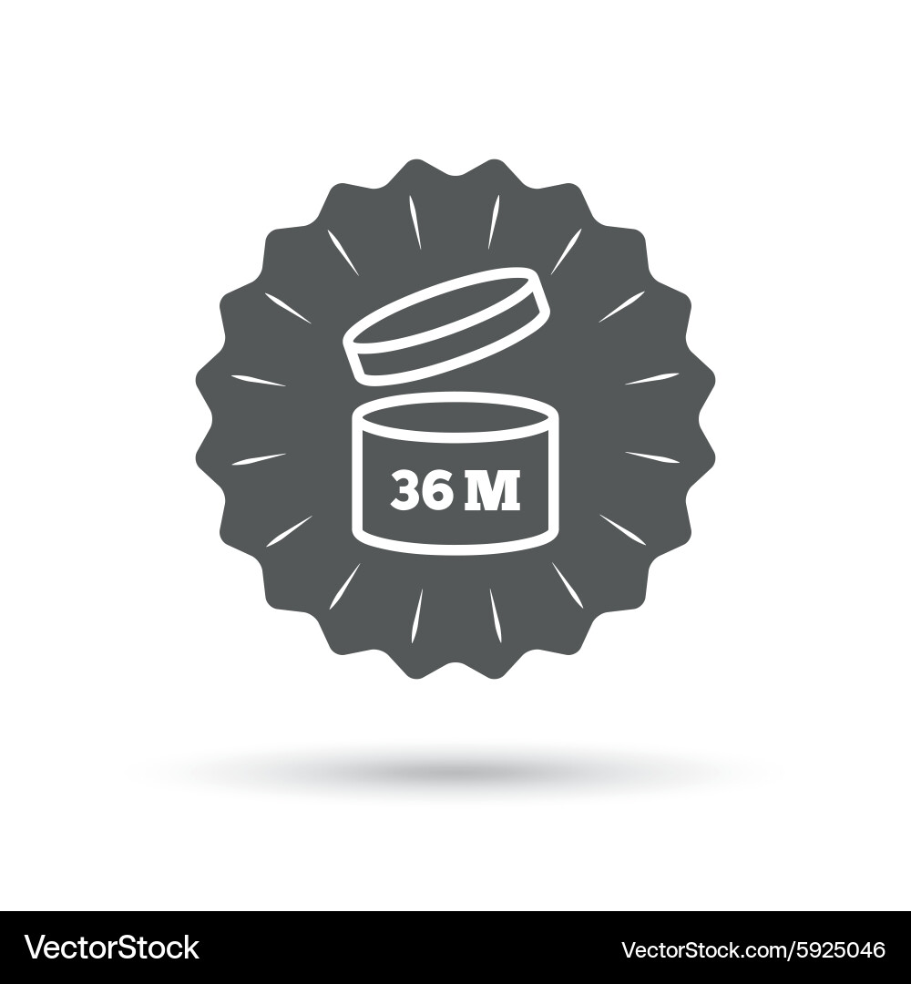 After opening use 36 months sign icon Royalty Free Vector