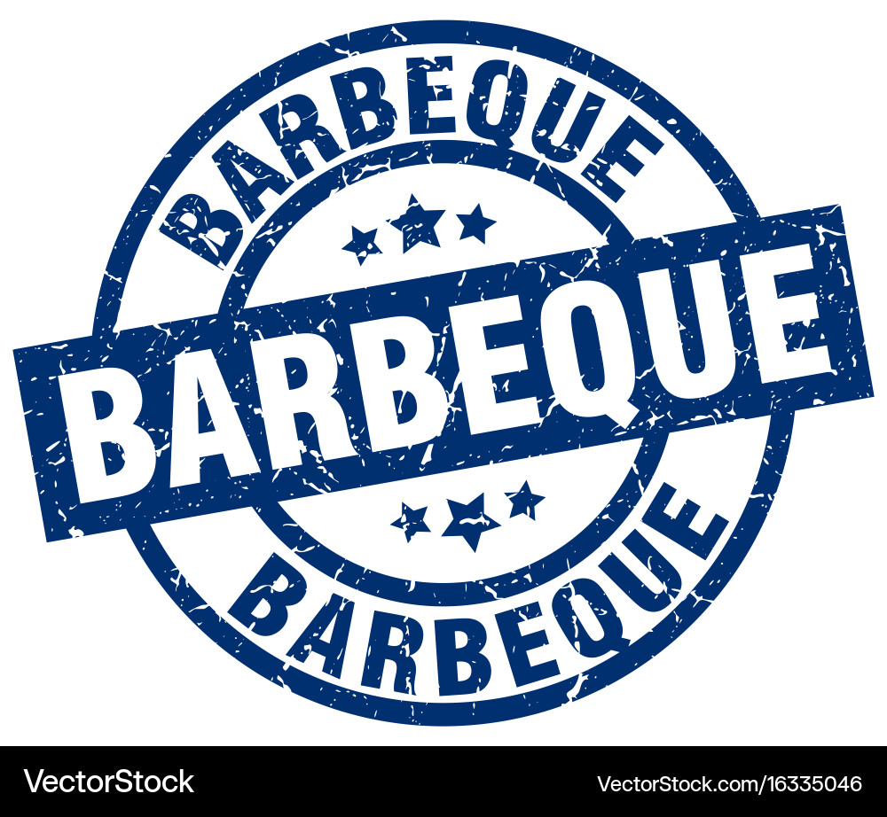 Barbecue blue round grunge stamp Royalty Free Vector Image