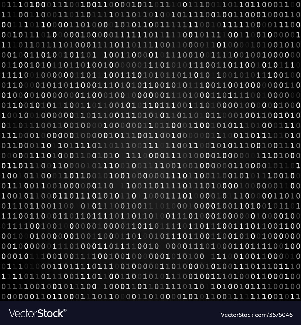Binary Code Screen Black Royalty Free Vector Image
