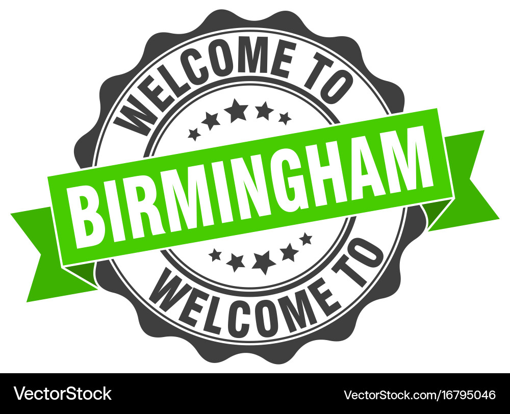 Birmingham round ribbon seal Royalty Free Vector Image