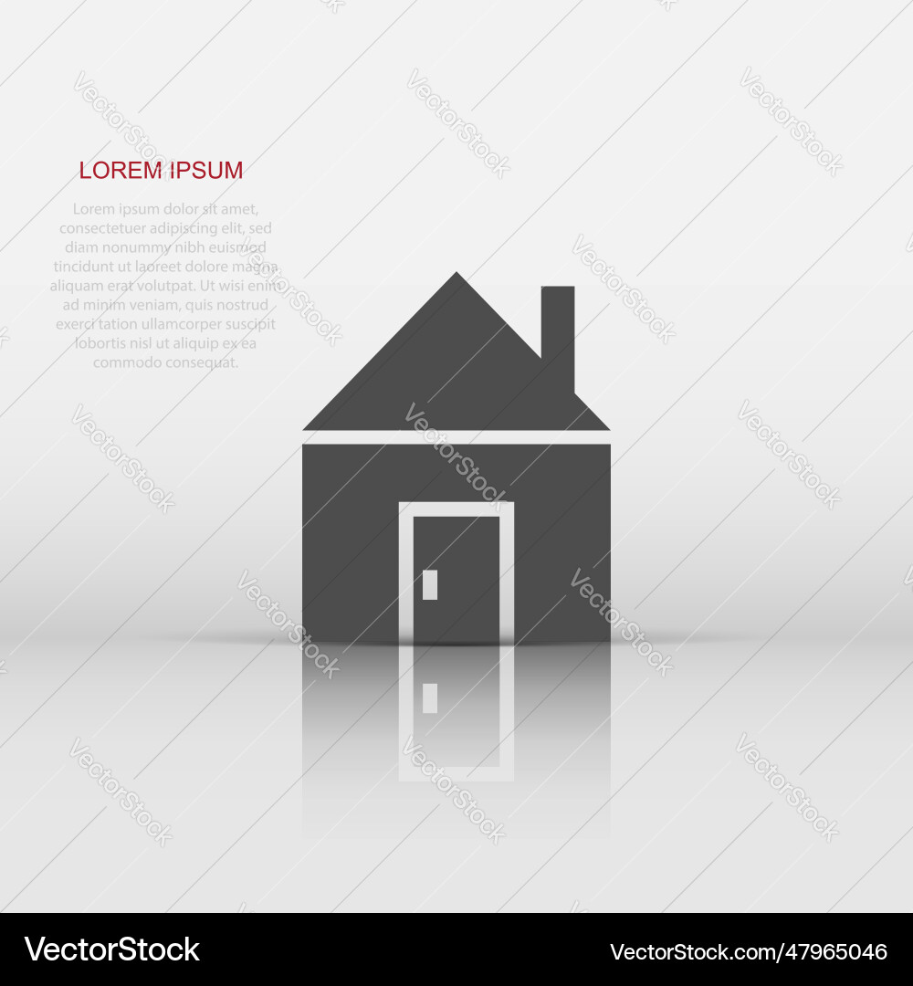 Building icon in flat style home on white Vector Image