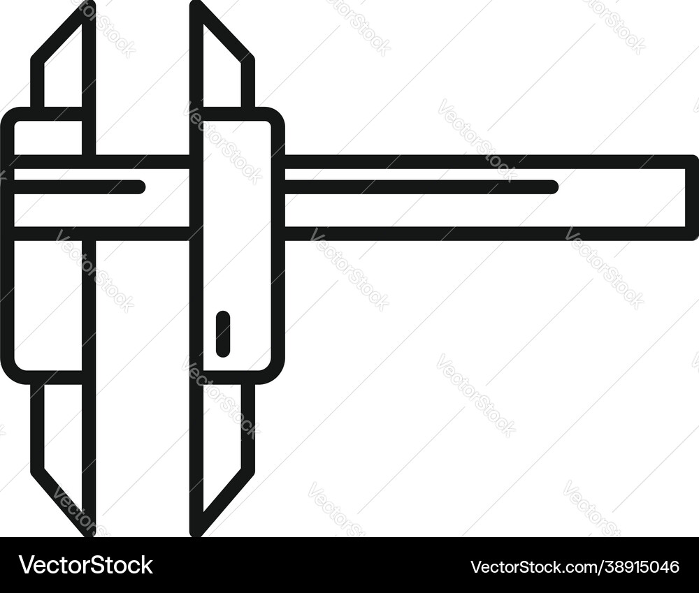 Caliper measure icon outline calliper Royalty Free Vector