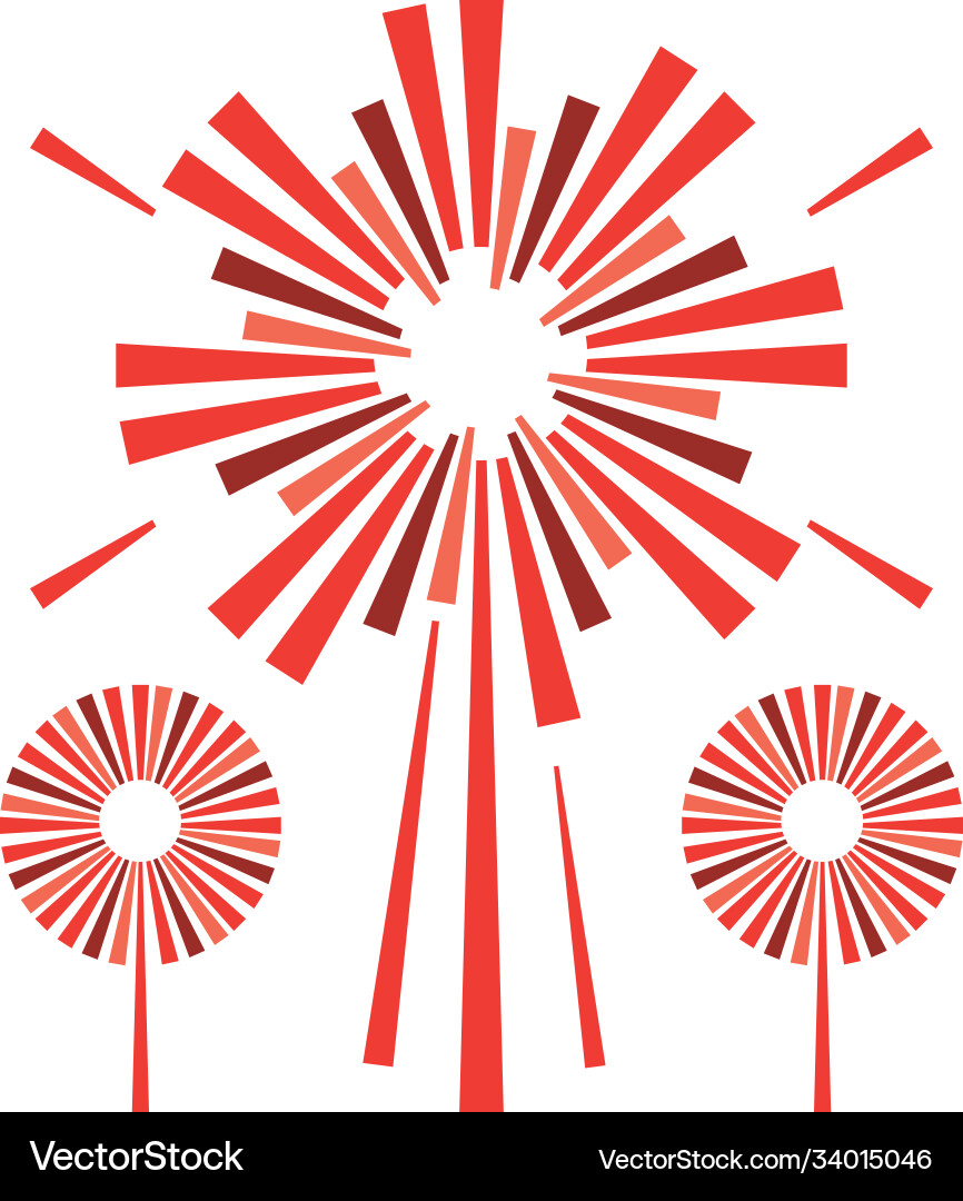 Celebration fireworks detailed style icon Vector Image