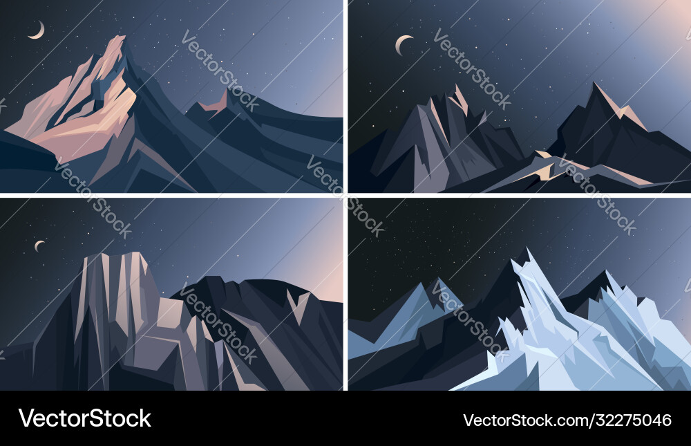 Collection nature sceneries Royalty Free Vector Image