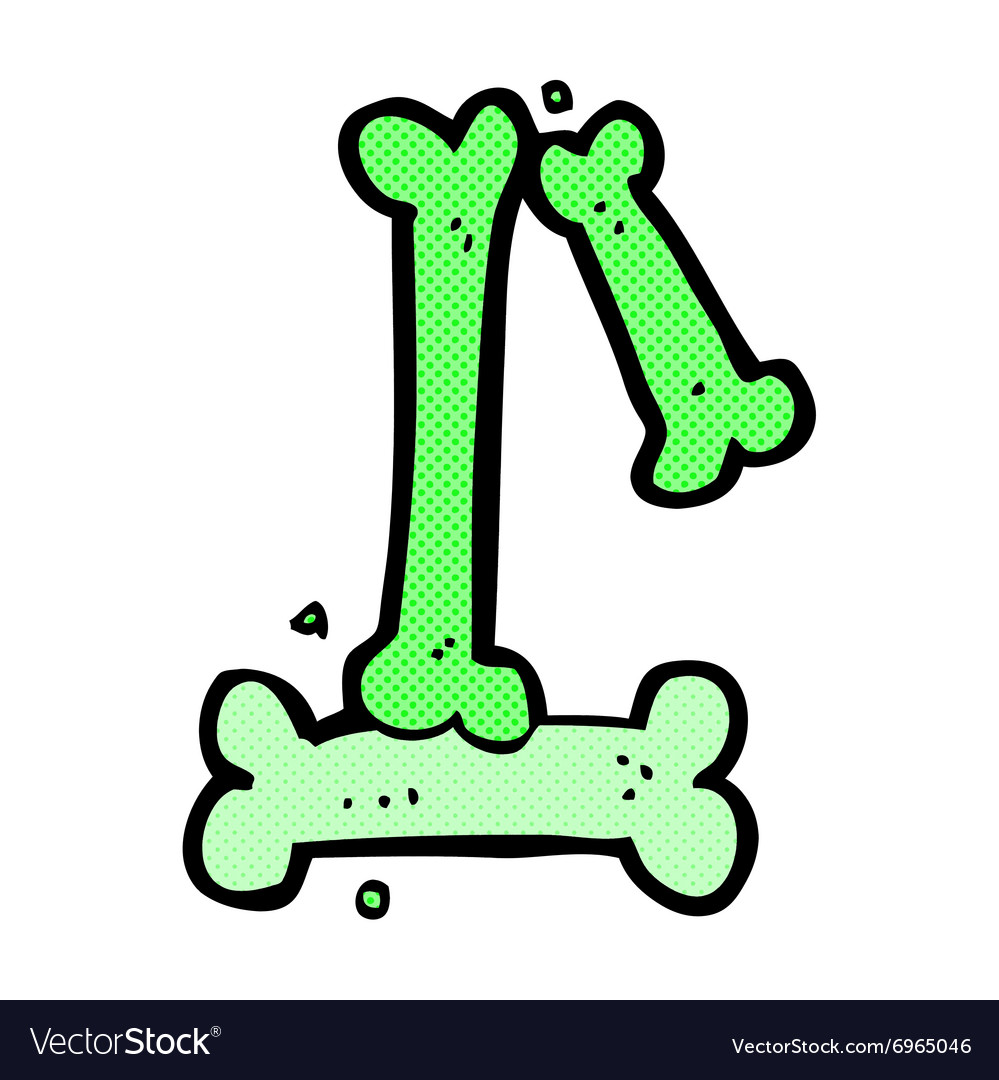 Comic cartoon halloween bone number Royalty Free Vector