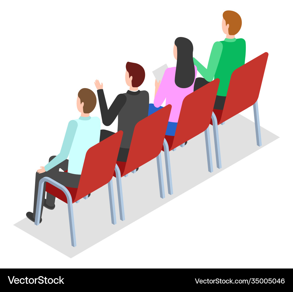 Conference participants are sitting on chairs Vector Image