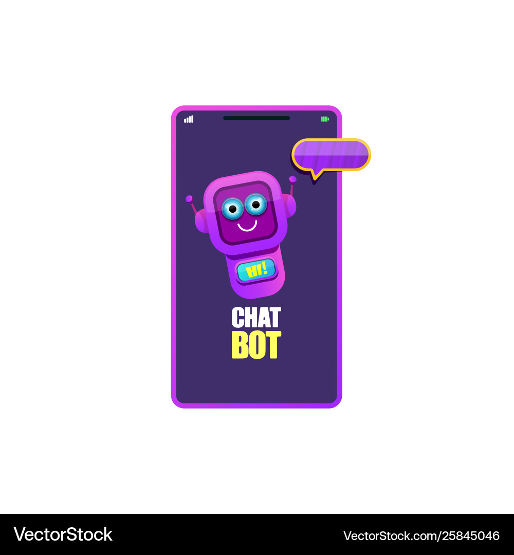 Cute chatbot character or smart phone intelligent Vector Image