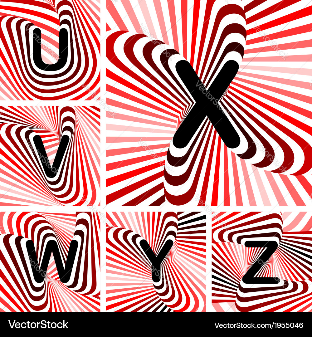 Design abc letters from u to z Royalty Free Vector Image
