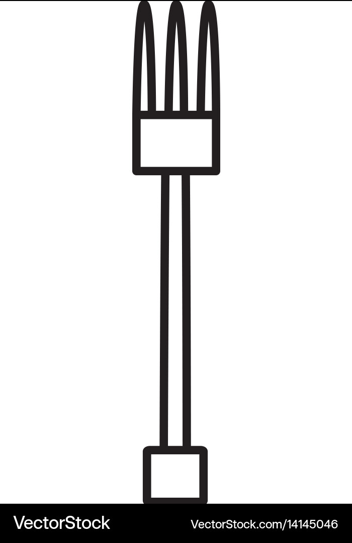 Fork utensil picnic cooking outline Royalty Free Vector