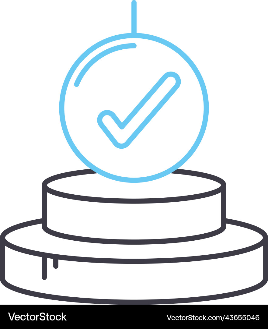 Goal complete line icon outline symbol Royalty Free Vector
