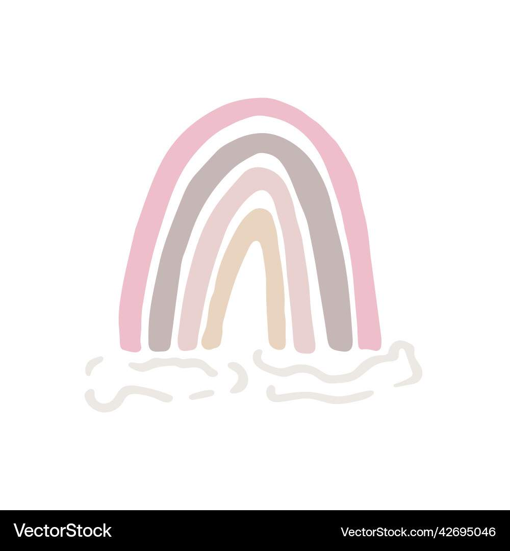 Hand drawn pastel color rainbow Royalty Free Vector Image