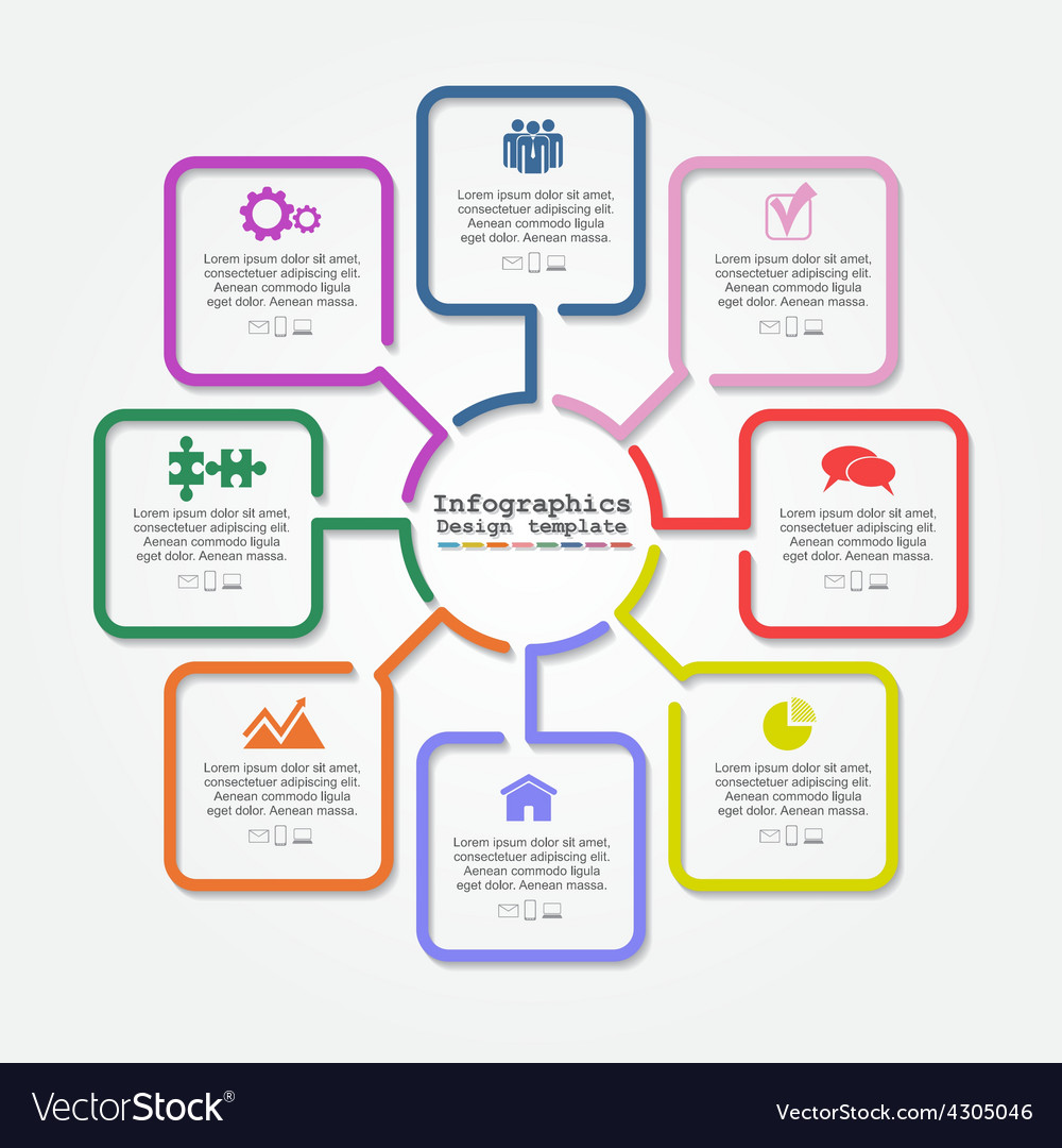 Infographic report template with lines and icons Vector Image