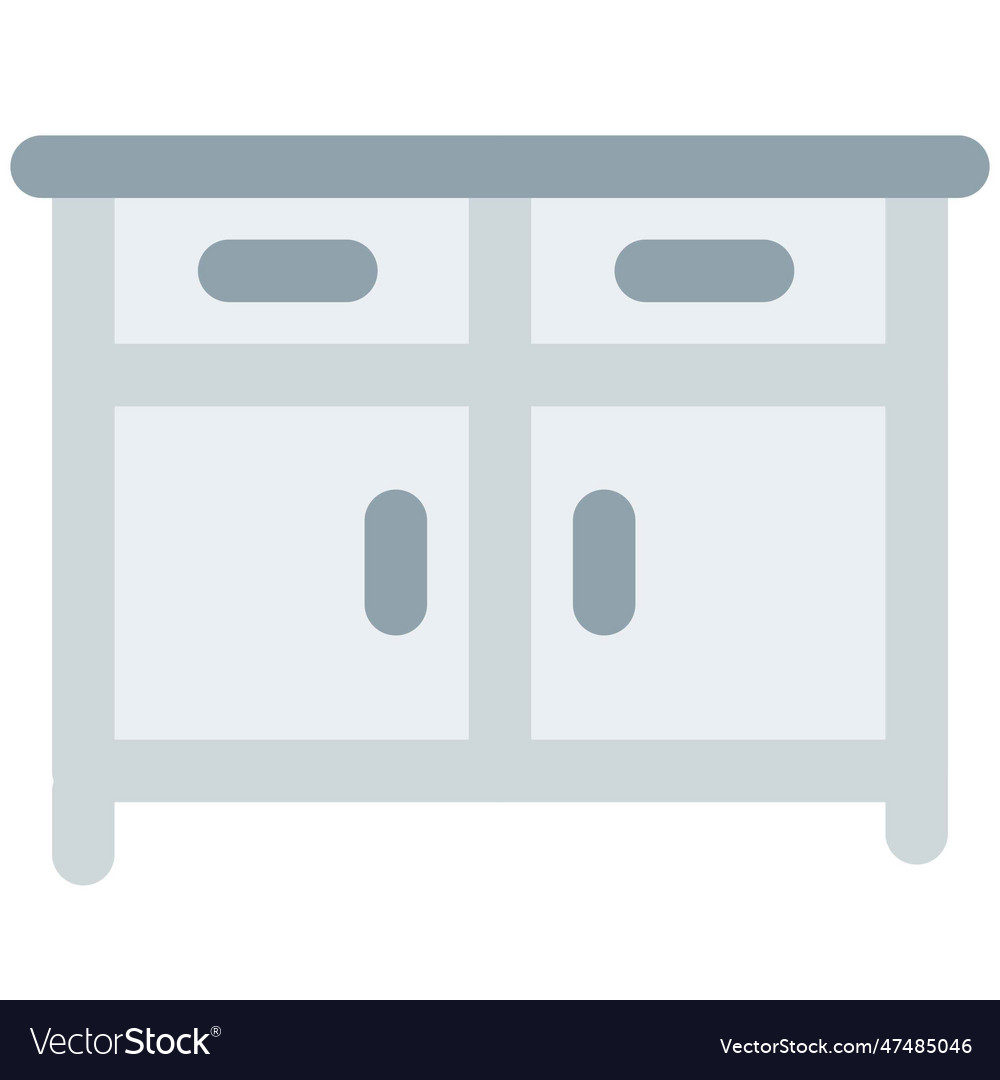 Kitchen buffet used to store serving-ware Vector Image