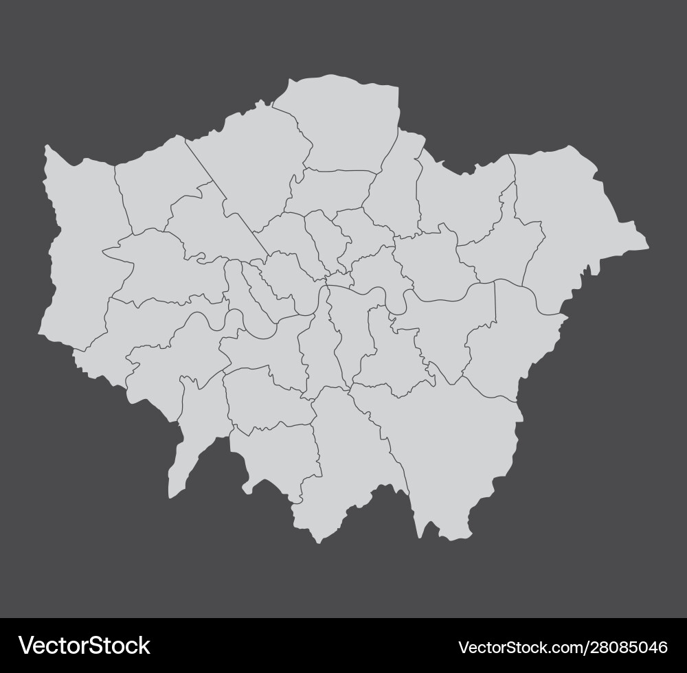 London regions map Royalty Free Vector Image - VectorStock