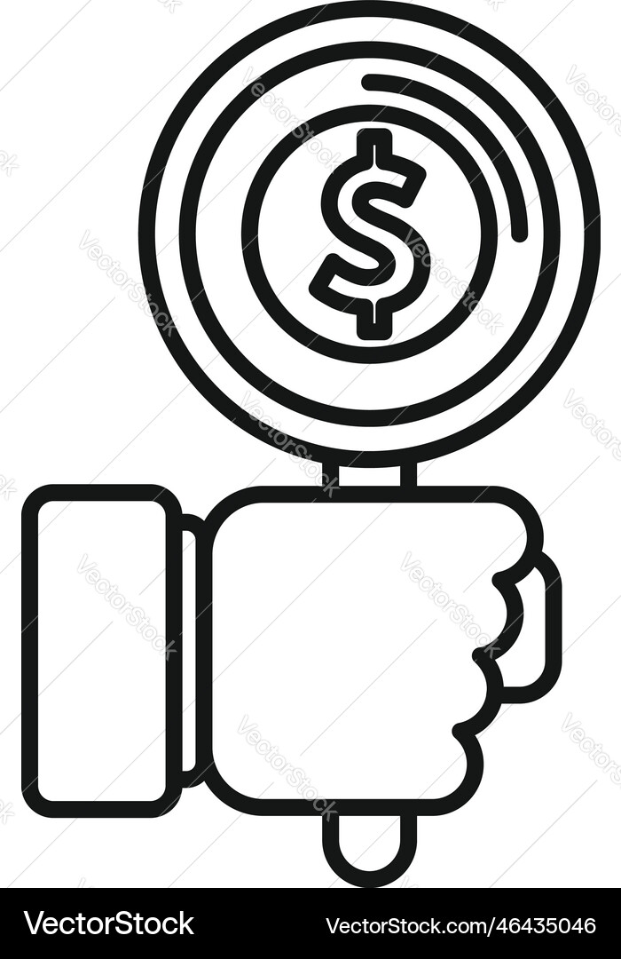 Research icon outline digital report Royalty Free Vector
