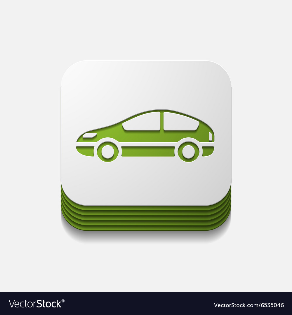 Square button car Royalty Free Vector Image - VectorStock