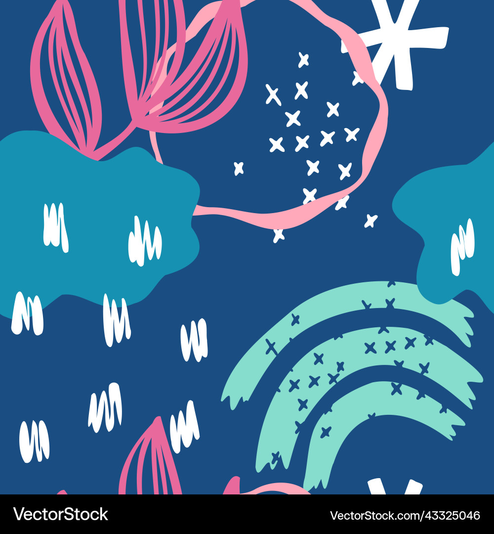 Teenage seamless neon pattern naive style Vector Image