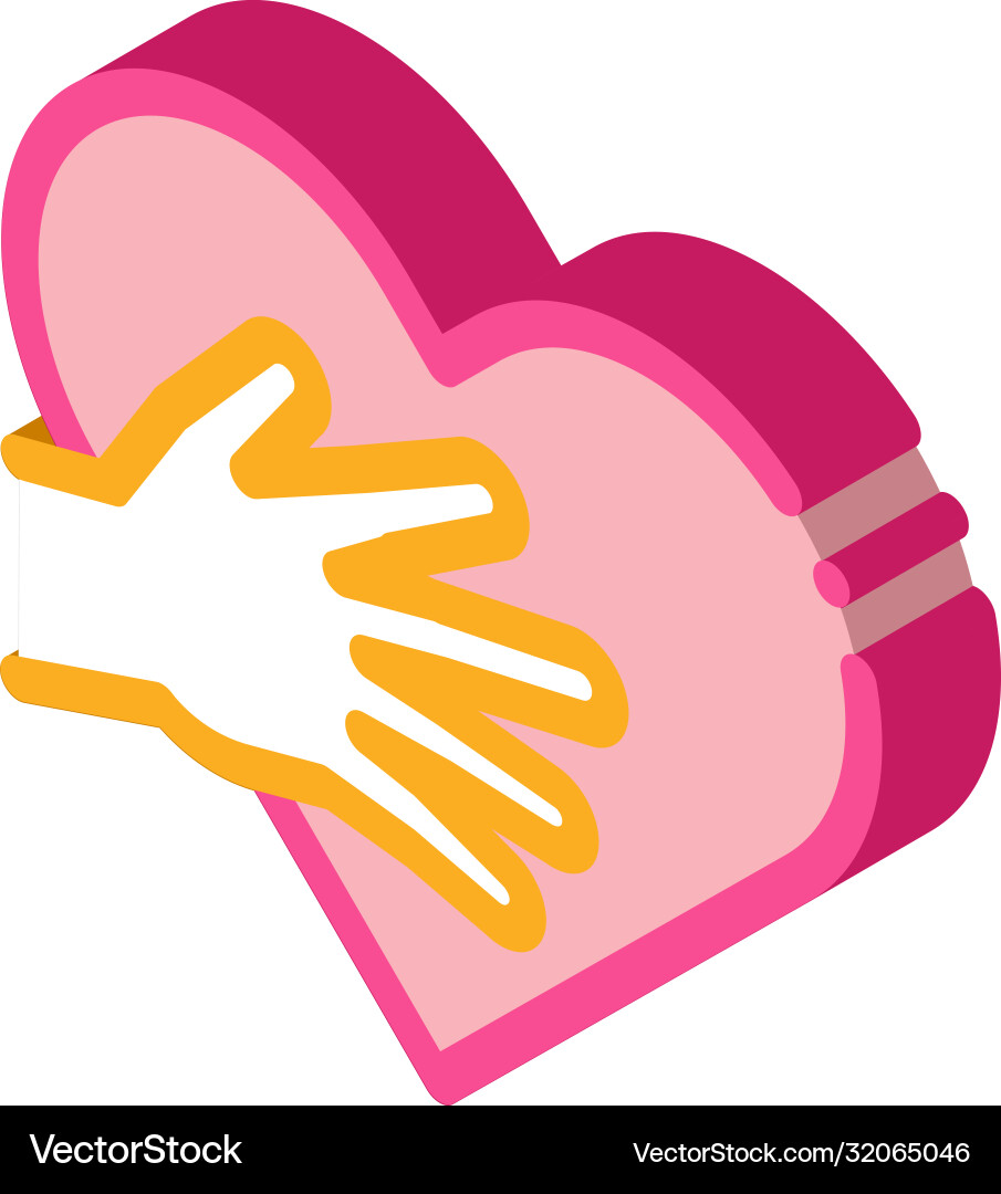 Touch heart isometric icon Royalty Free Vector Image