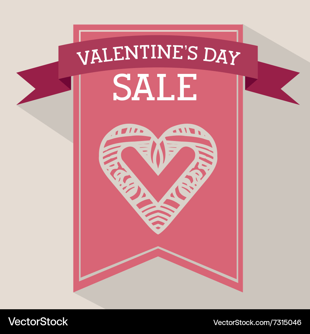 Valentines day sale design Royalty Free Vector Image
