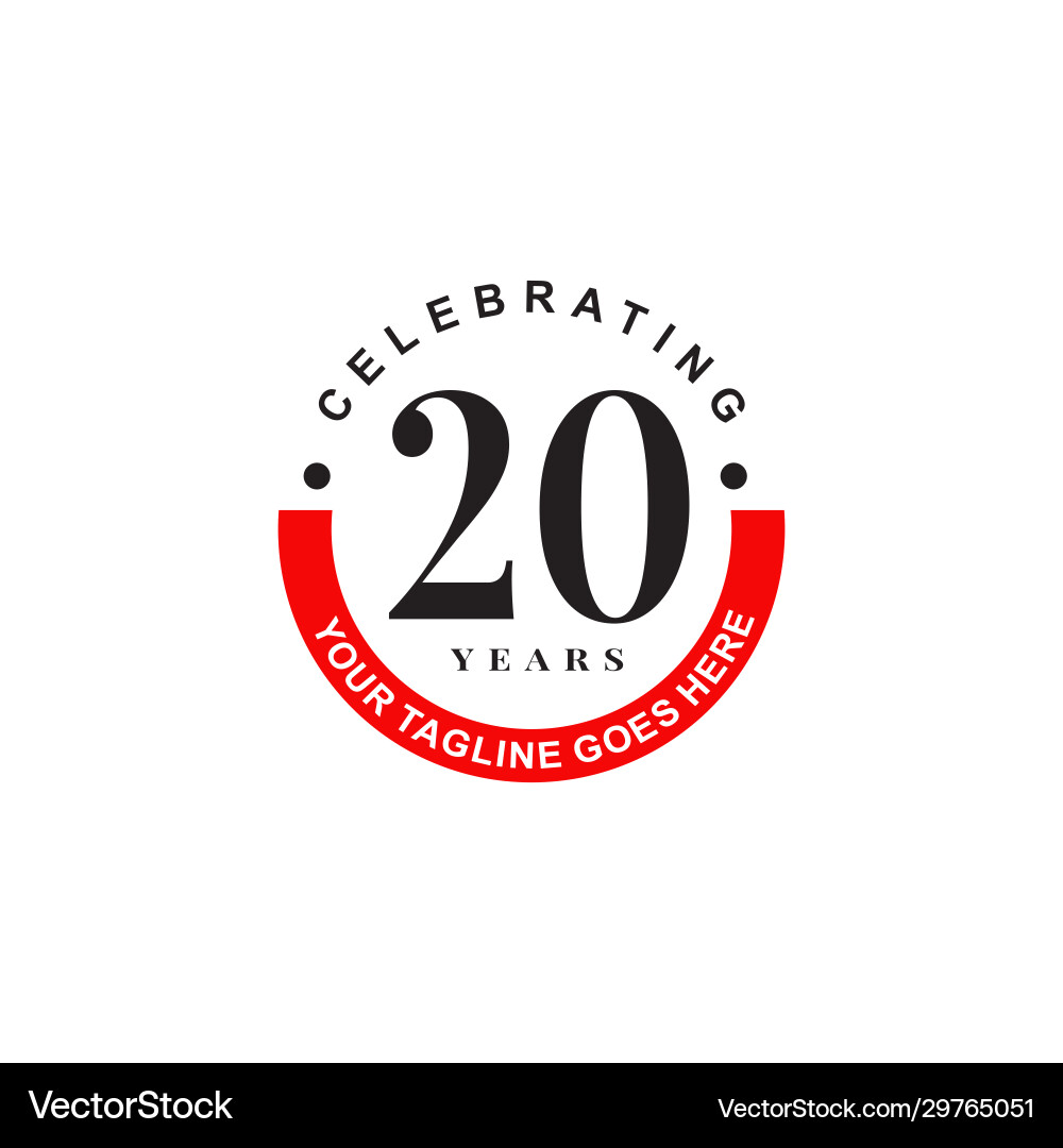 20th year anniversary emblem logo design template Vector Image