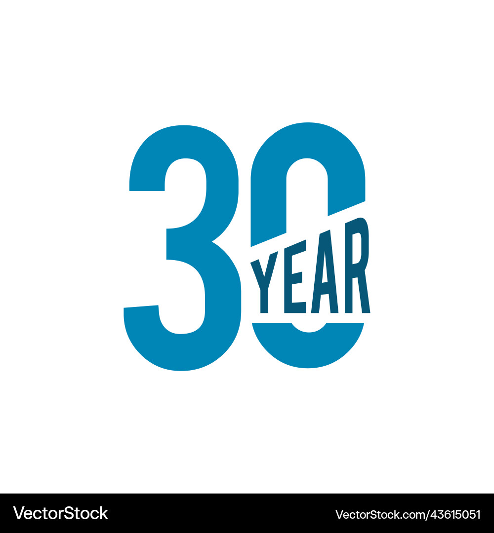 30th year celebration anniversary logo design Vector Image