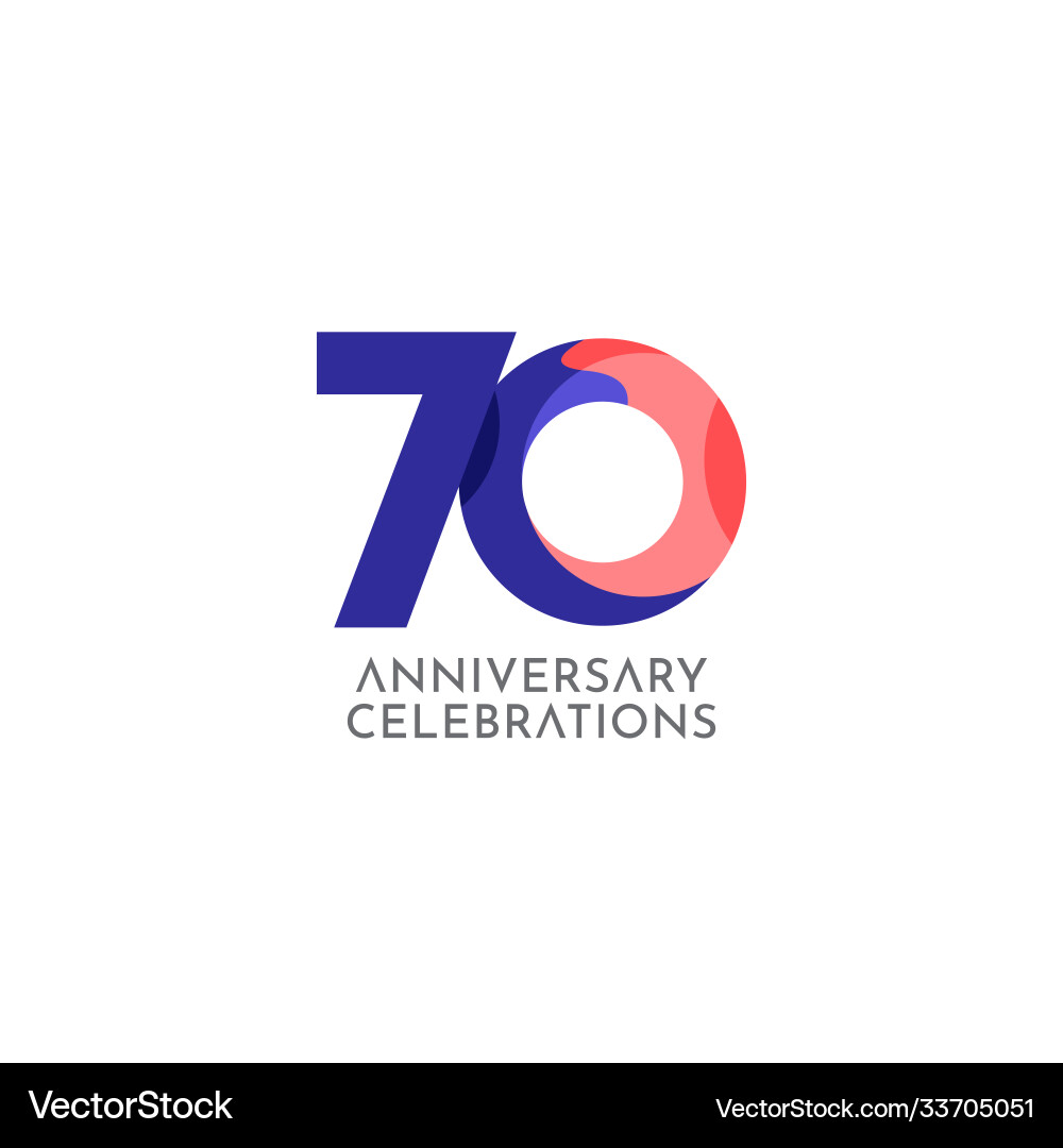 70 years anniversary celebration template design Vector Image