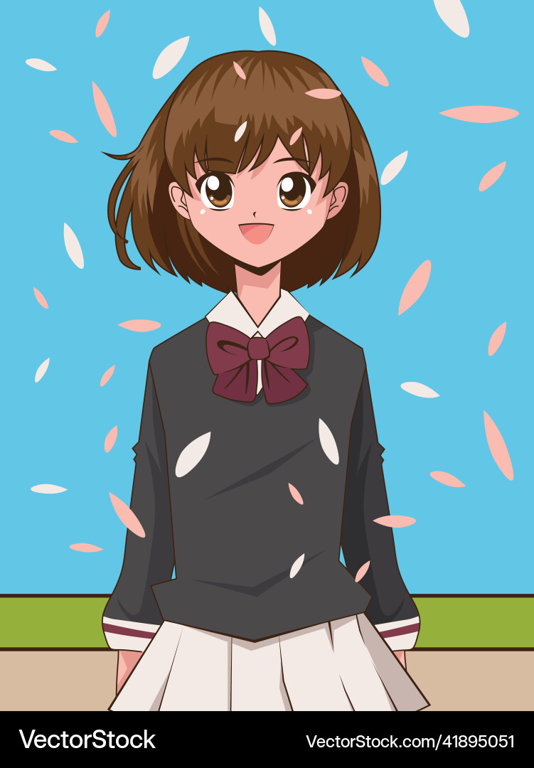 Anime female character Royalty Free Vector Image