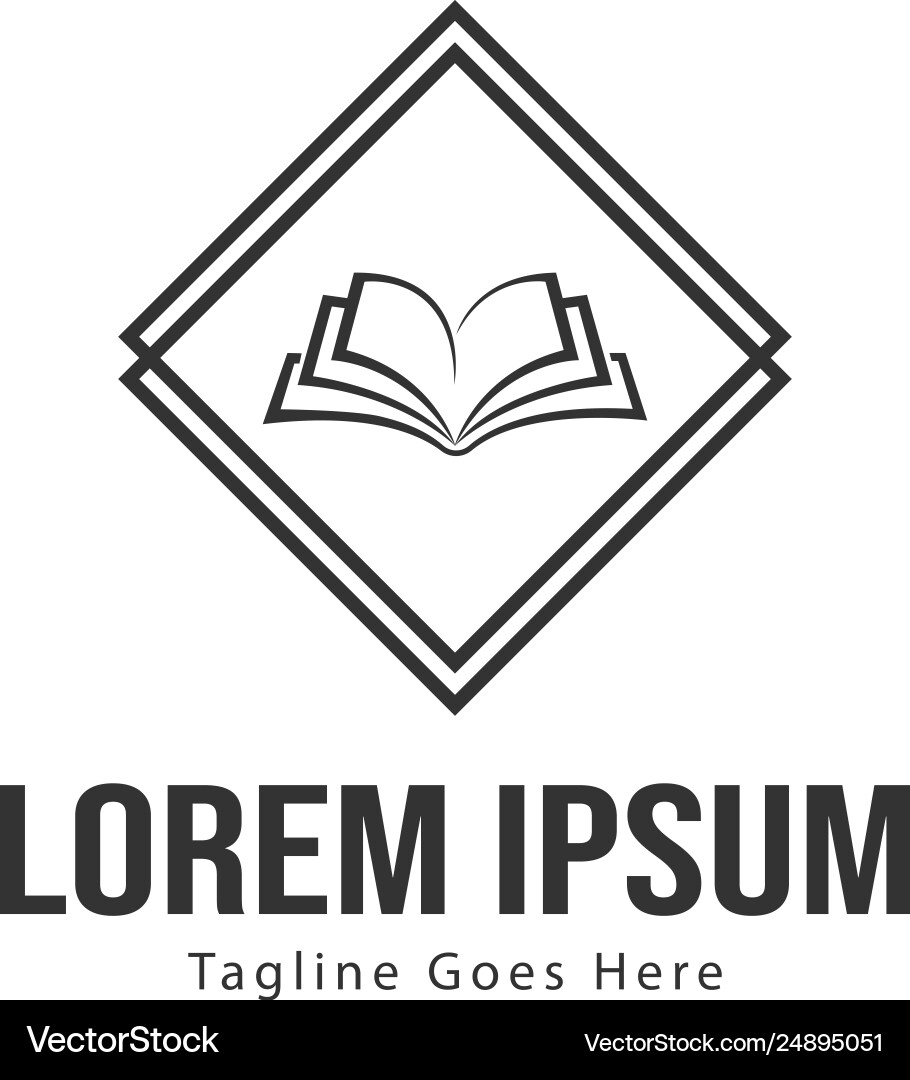 Book logo template design minimalist logo Vector Image