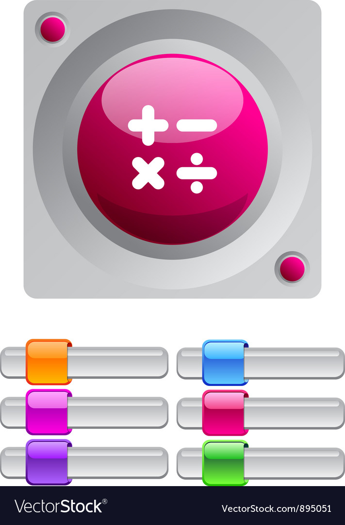 Calculate color round button Royalty Free Vector Image