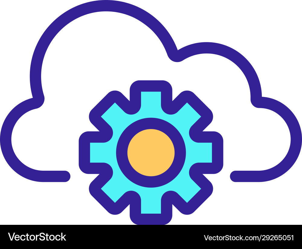 Cloud storage icon isolated contour symbol Vector Image