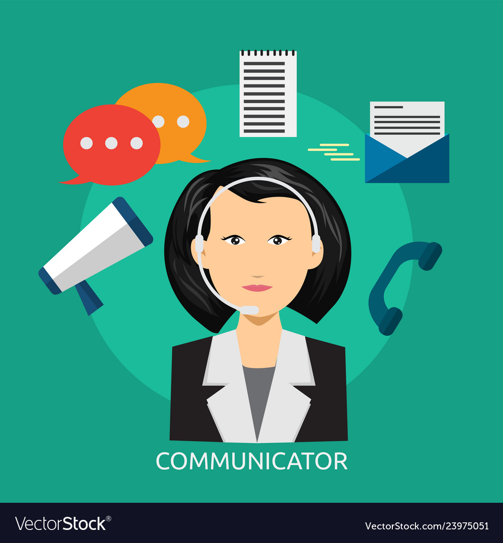 Communicator conceptual design Royalty Free Vector Image
