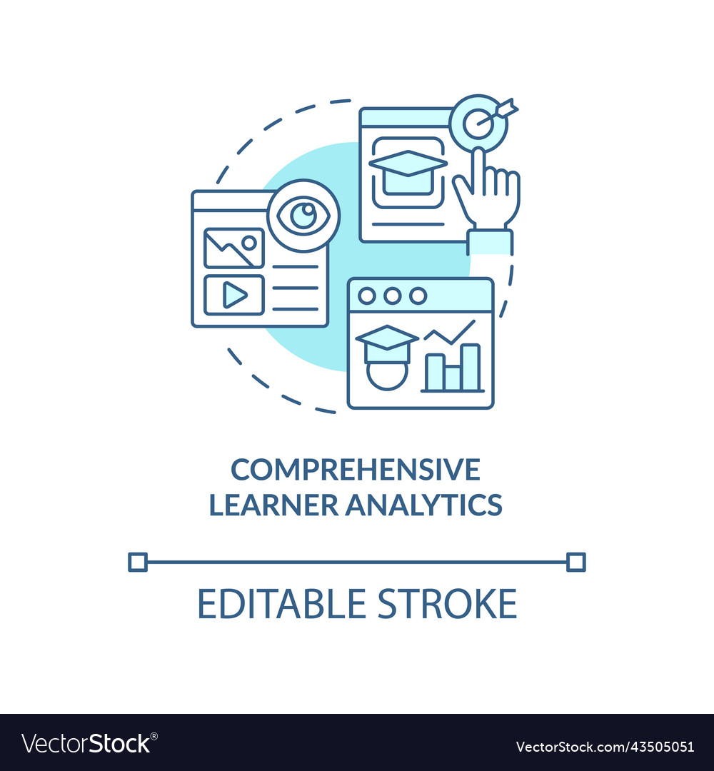 Comprehensive learner analytics turquoise concept Vector Image