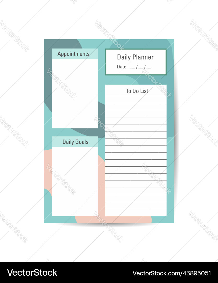 Daily plan templates design on colorful Royalty Free Vector