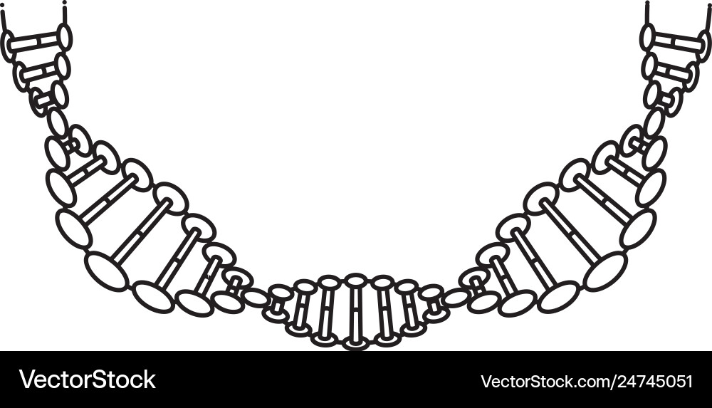 Dna chain with curve science icon Royalty Free Vector Image