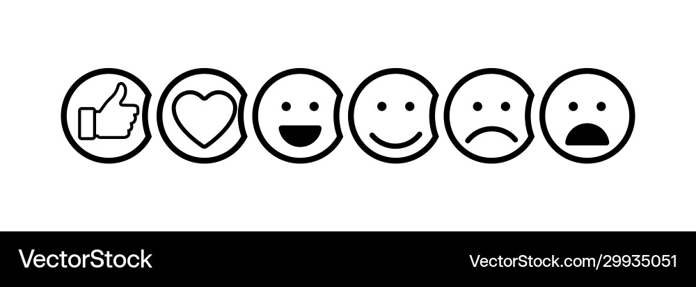 Emoticons web icons emojis collection isolated Vector Image