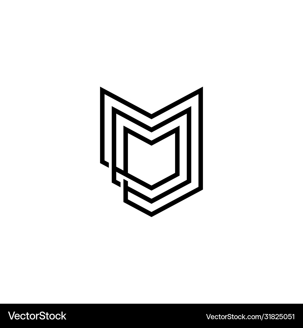 Fox head chevron m letter logo icon Royalty Free Vector