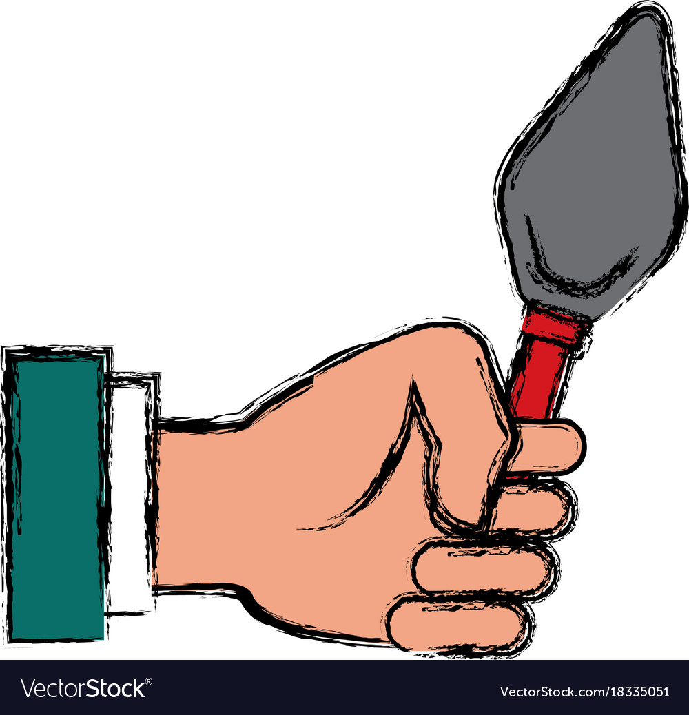 Hand holding spatula Royalty Free Vector Image Hand holding spatula Royalty Free Vector Image