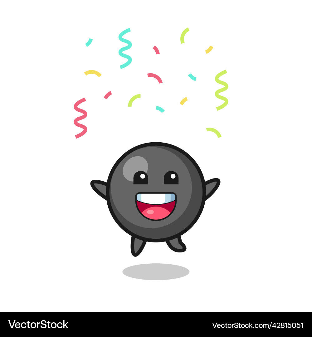 Happy dot symbol mascot jumping Royalty Free Vector Image