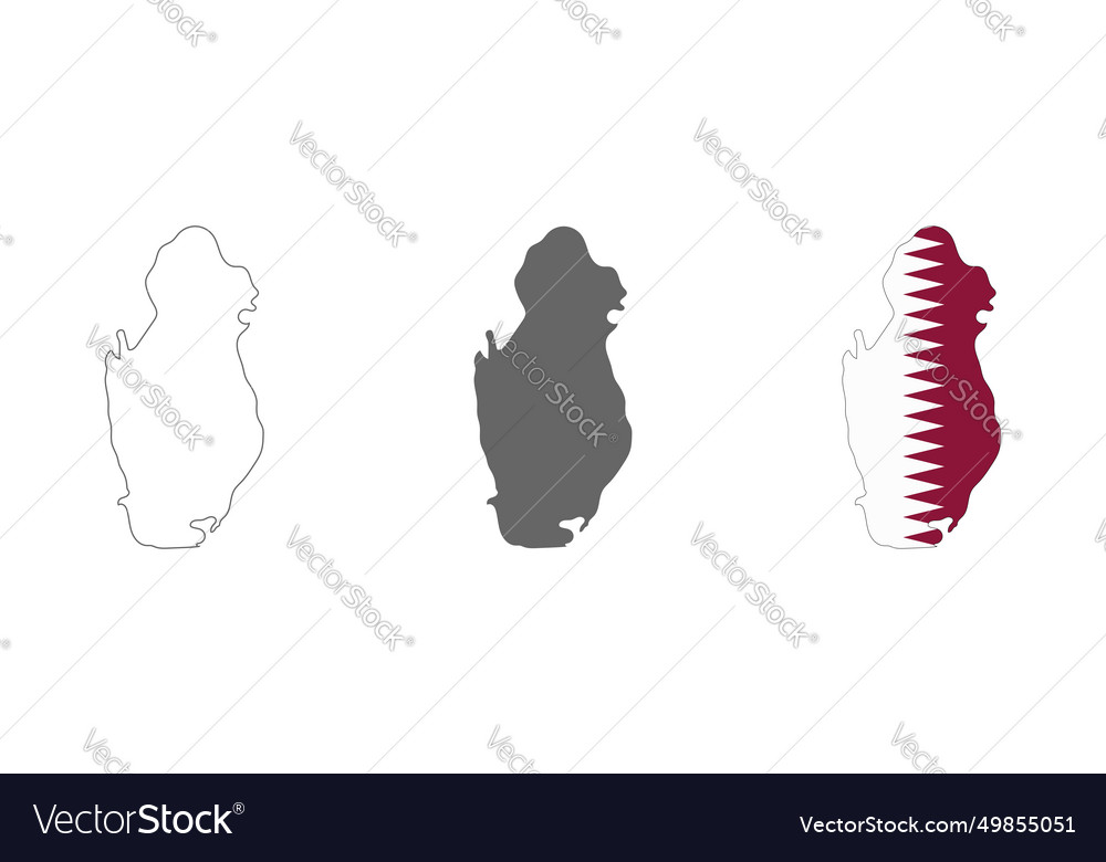 Highly detailed qatar map with borders isolated Vector Image Highly detailed qatar map with borders isolated Vector Image