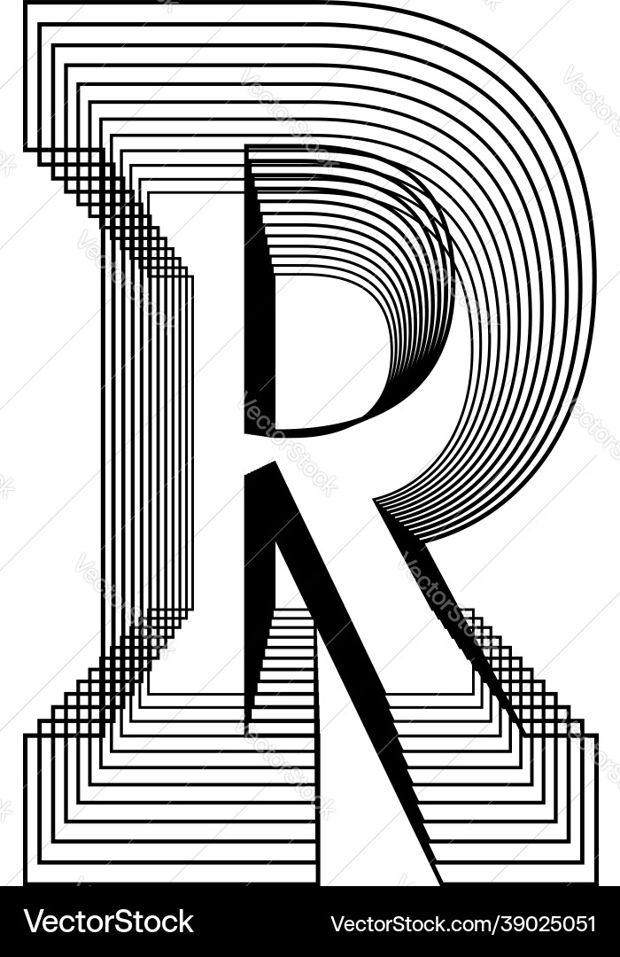 Letter r line logo icon design Royalty Free Vector Image