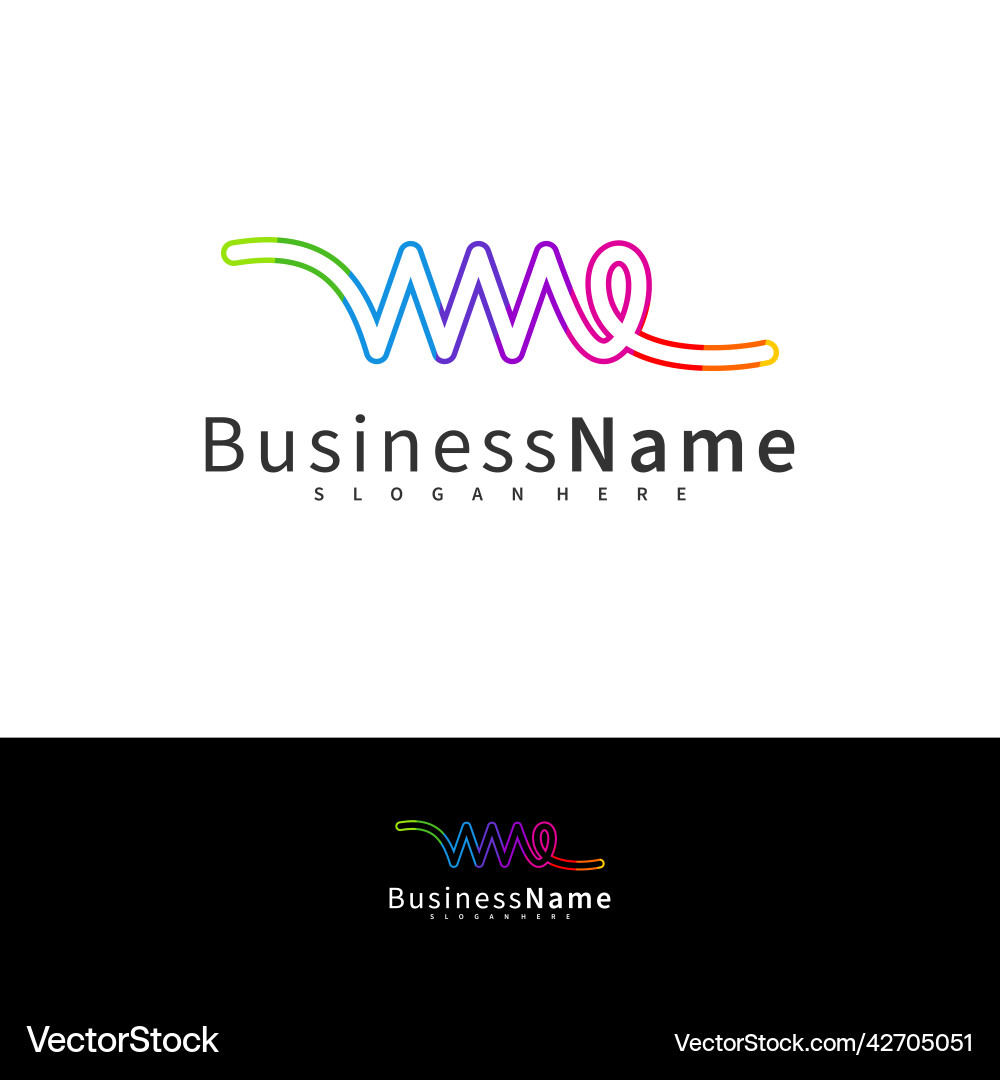 Letter wme logo design template initial wme logo Vector Image