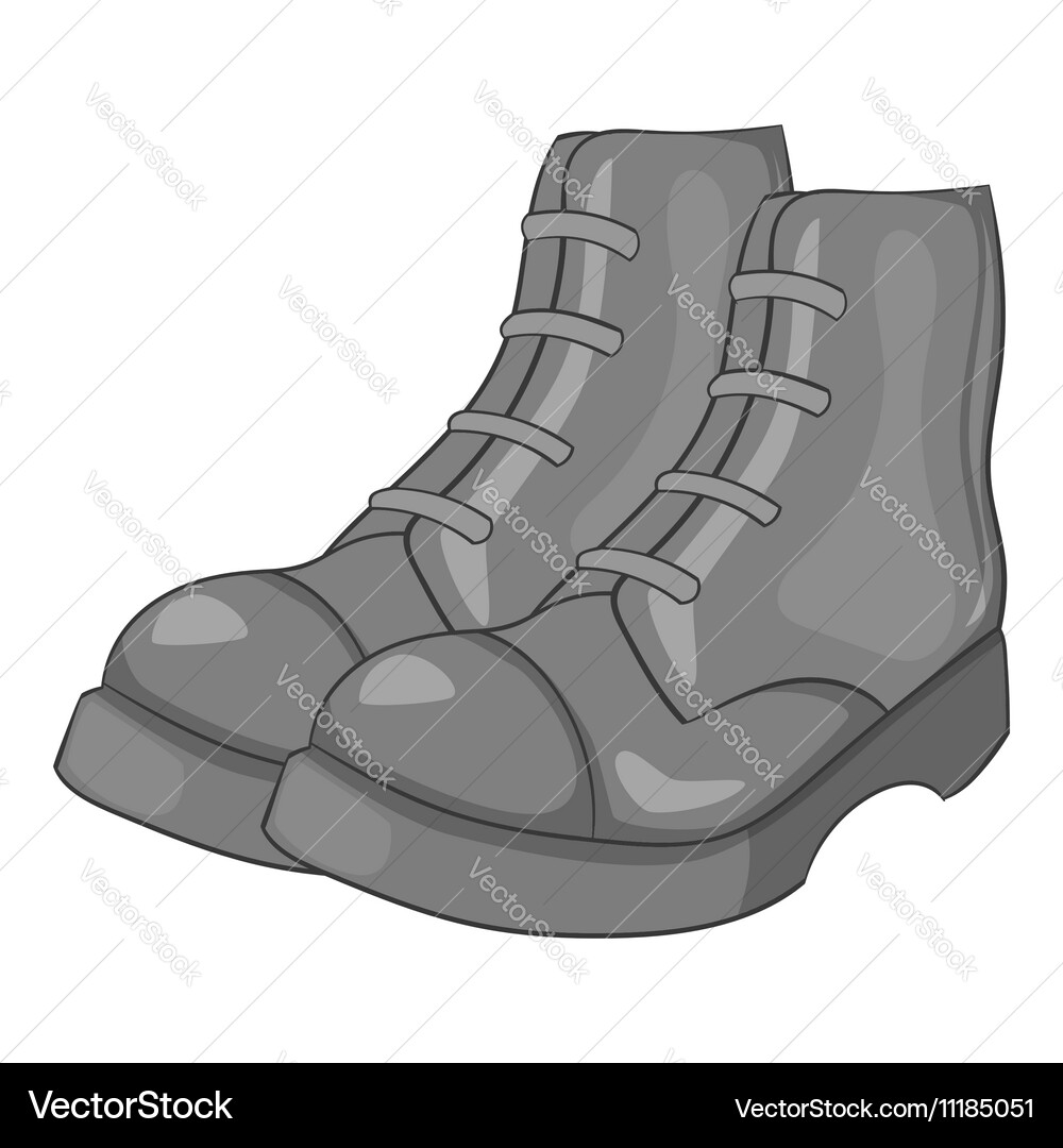 Men boots icon gray monochrome style Royalty Free Vector