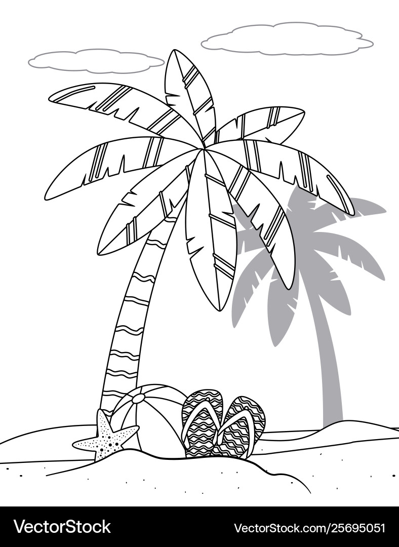 Palm tree summer season design Royalty Free Vector Image
