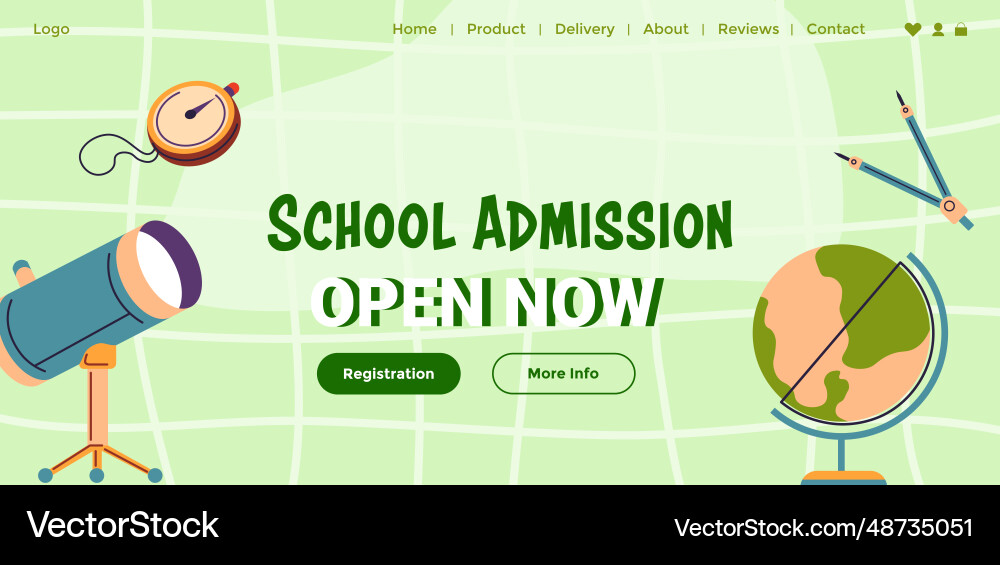 School admission open for registration now web Vector Image