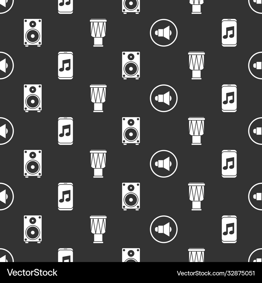 Set speaker volume music player stereo speaker Vector Image