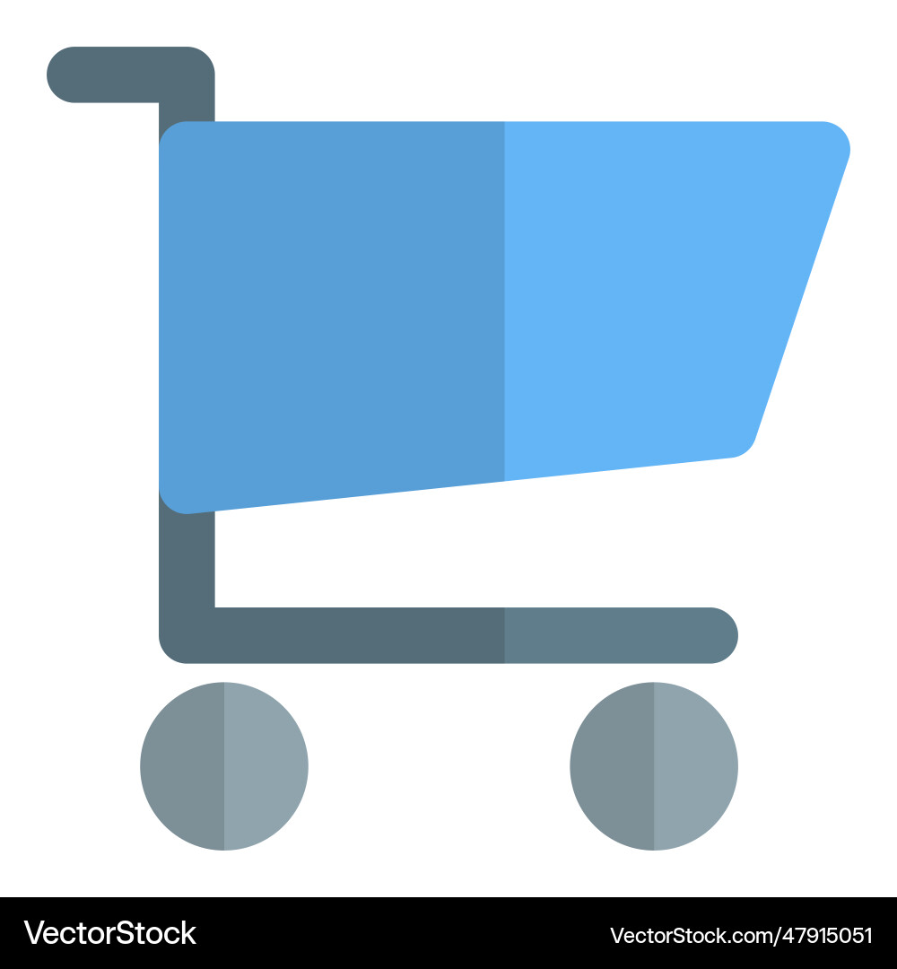 Shopping cart easily movable through wheels Vector Image